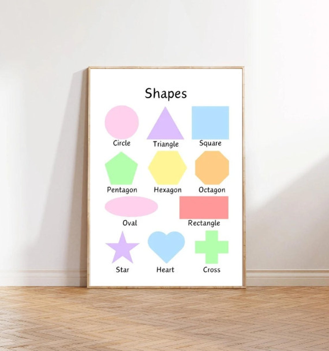 Printable Shapes Poster for Kids Digital Download Educational Geometry ...