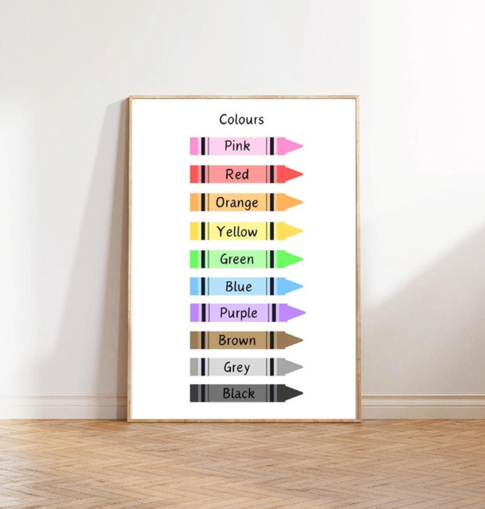 Printable Colors Poster for Kids Digital Download Educational Color ...