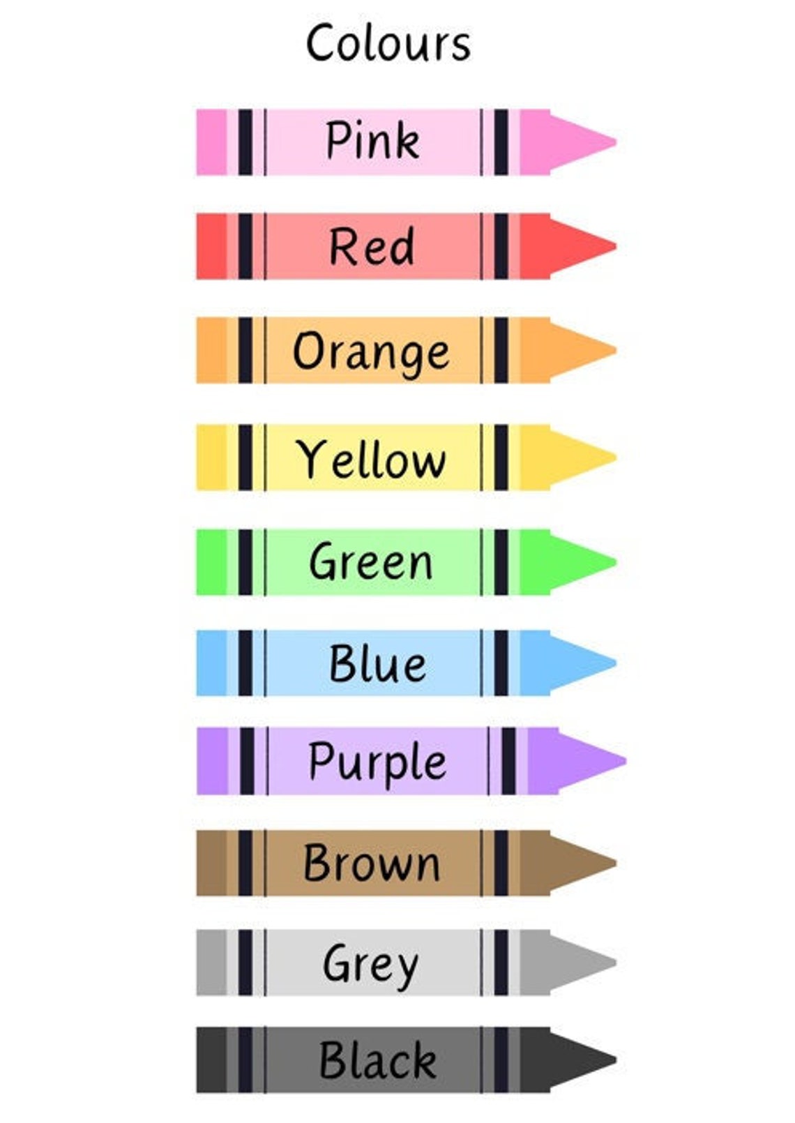 Printable Colors Poster for Kids Digital Download Educational Color ...