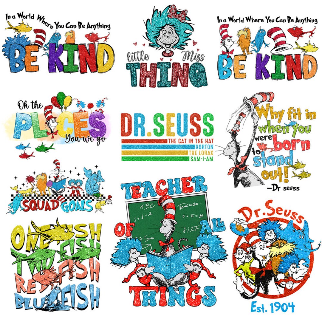 Dr. Suess Png Bundle, Dr. Suess Png, Cat in the Hat PNG, Dr. Suess Day ...