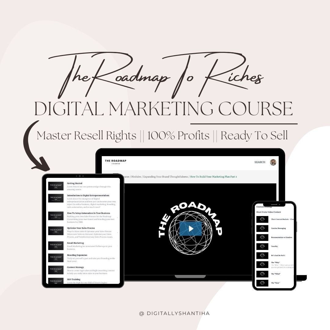 Roadmap To Riches Master Resell Rights Digital Marketing Training