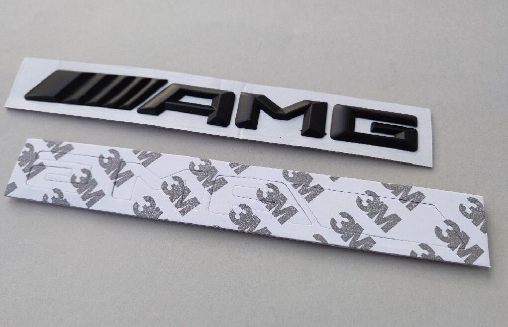 AMG Logo Mercedes ABS 3D Emblem Chrome or Matt Black Decal 3M Sticker ...