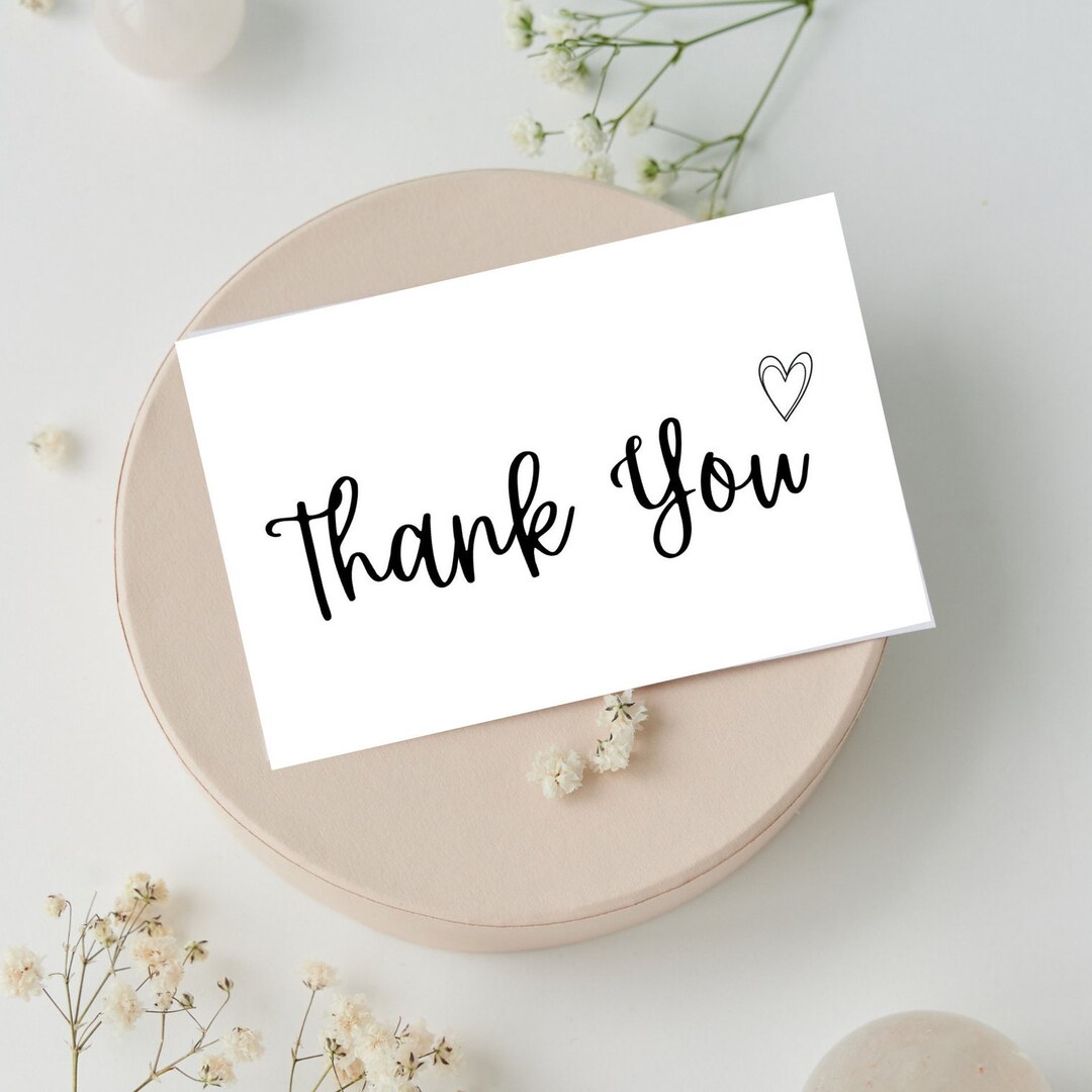 Thank You Card Printable, Simple Card Design, Folded Card, Blank Card ...