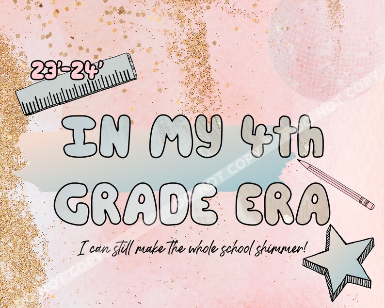 Taylor Swift Era's Tour First Day of School Print 4th Grade Era Sign - Etsy