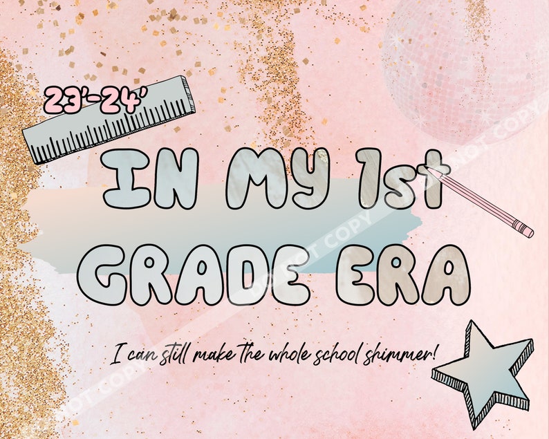 Taylor Swift Era's Tour First Day of School Print 1st Grade Era Sign - Etsy