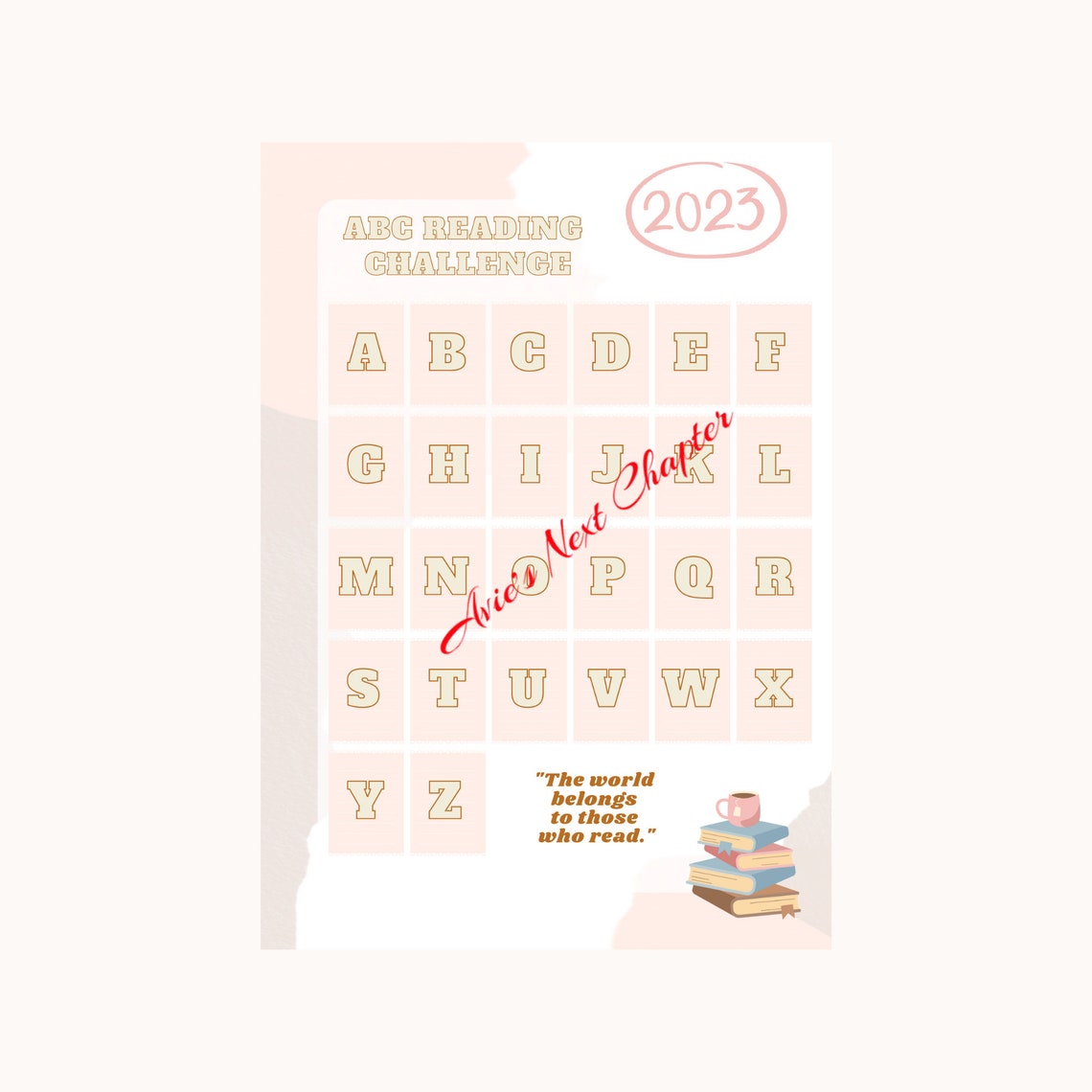 2023 ABC Reading Challenge Printable Template - Etsy