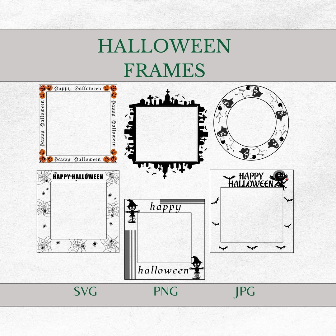 Halloween Frame Clipart,halloween Border Svg Png ,halloween Digital ...