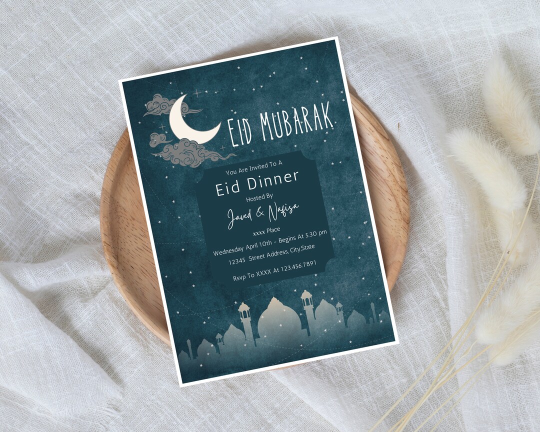 Canava Editable Ramadan Lunch-dinner Party Invitation,eid Mubarak ...