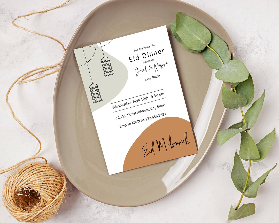 Canava Editable Ramadan Lunch-dinner Party Invitation,eid Mubarak ...