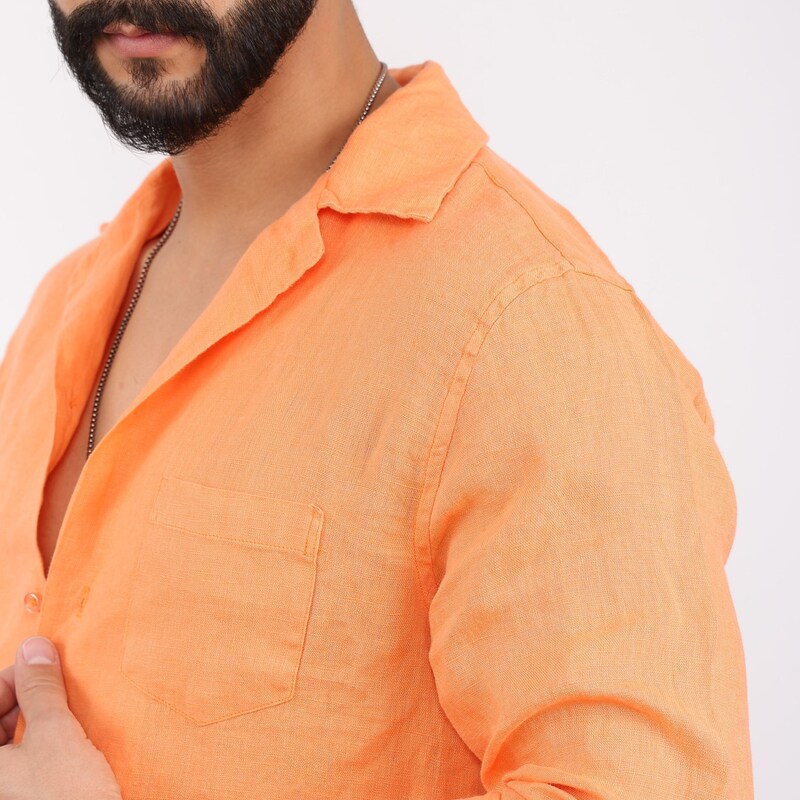 Orange Mens Shirt - Etsy