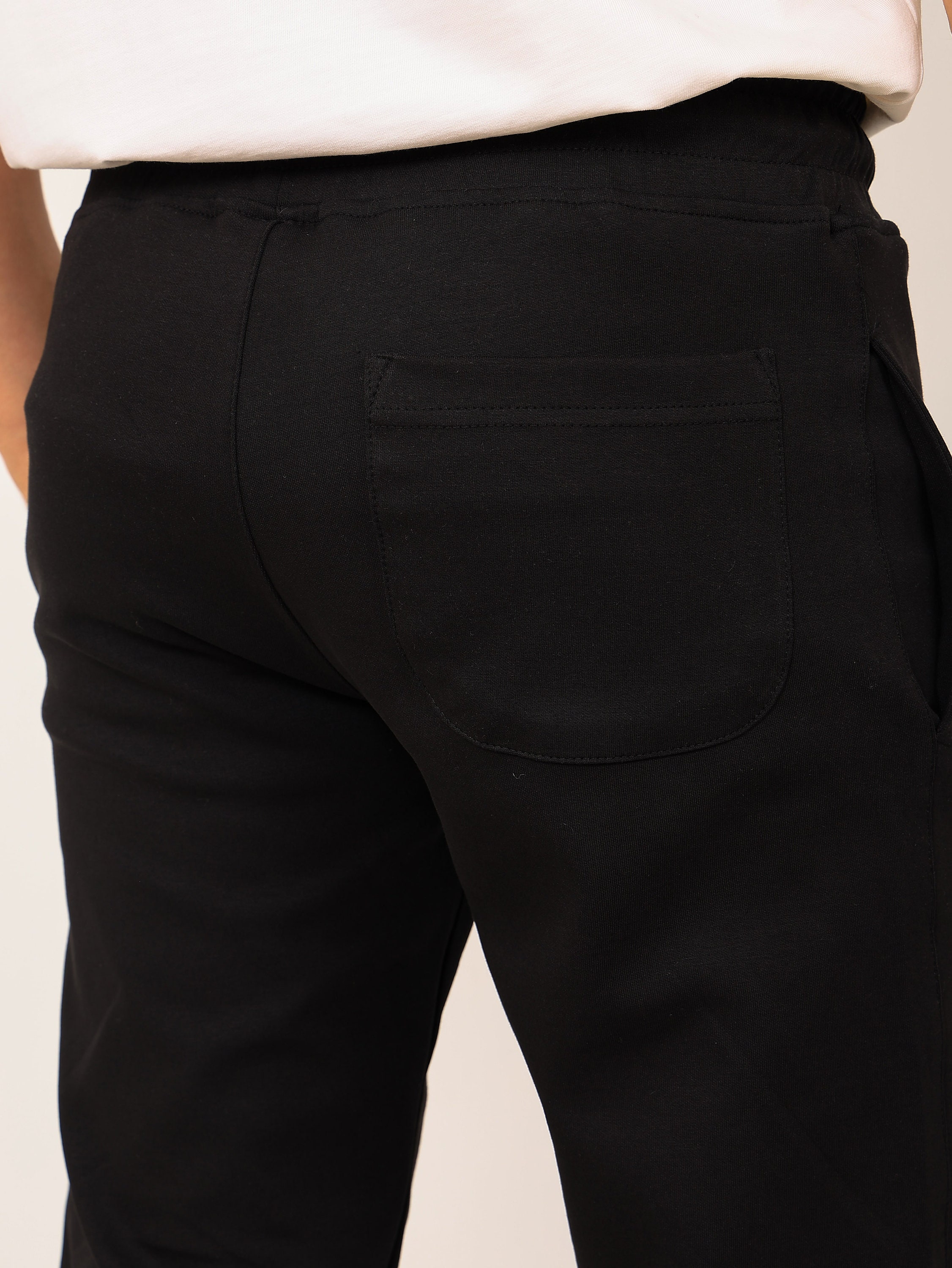GOEZ PARIS Logo-plaque Men's Black Jogger Pants With Pocket - Etsy