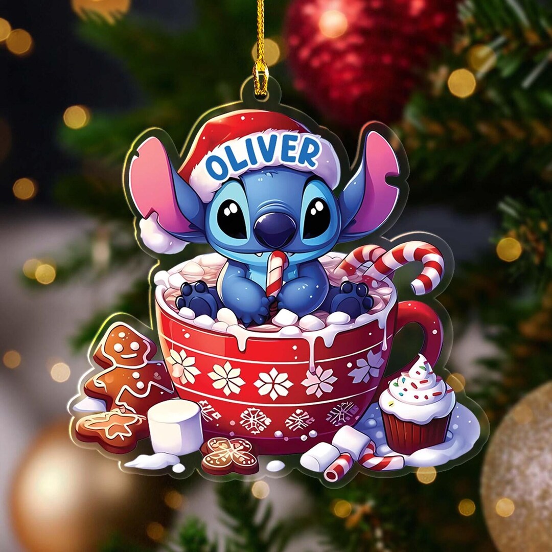 Personalized Disney Stitch Christmas Ornament, Disney Family Christmas ...