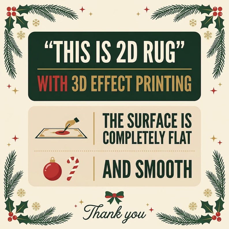 Winter Village Round Rug, 3D Effect Snow Town Illusion Mat, Christmas ...