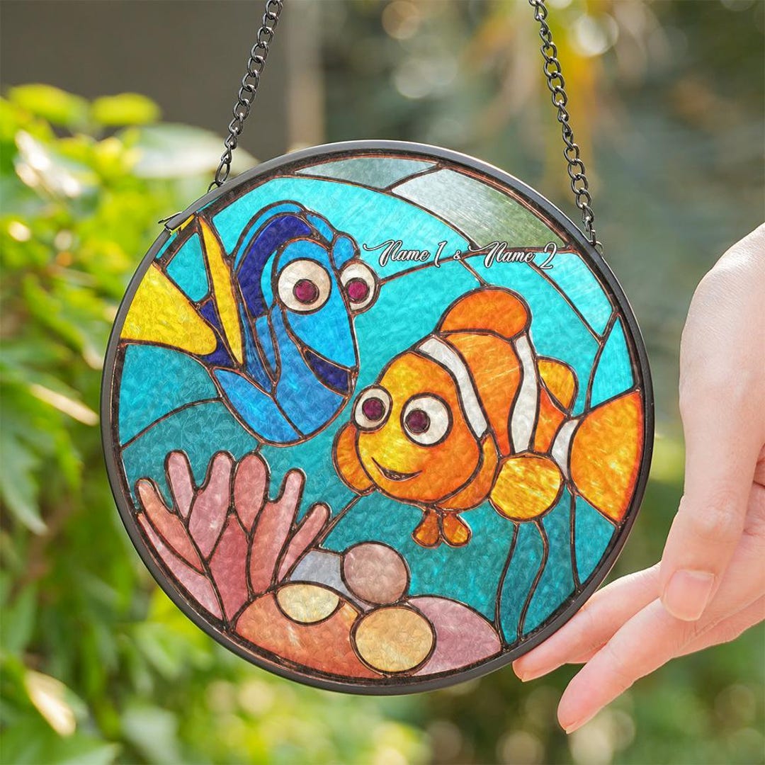 Personalized Dory and Nemo Suncatcher, Custom Finding Nemo Window Art ...