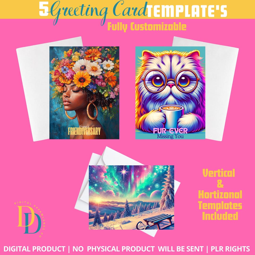 Greeting Card Template, Editable Canva Template, Printable Card, Gift ...