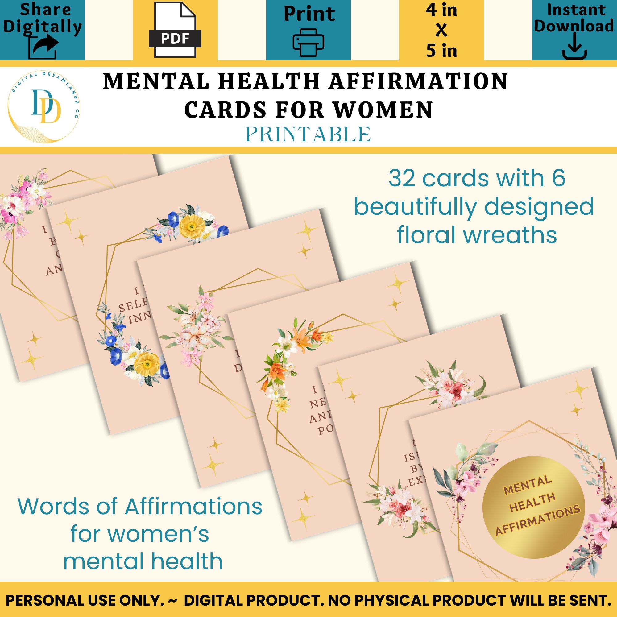Mental Health Affirmation Cards, Women's Affirmation, Printable Cards ...