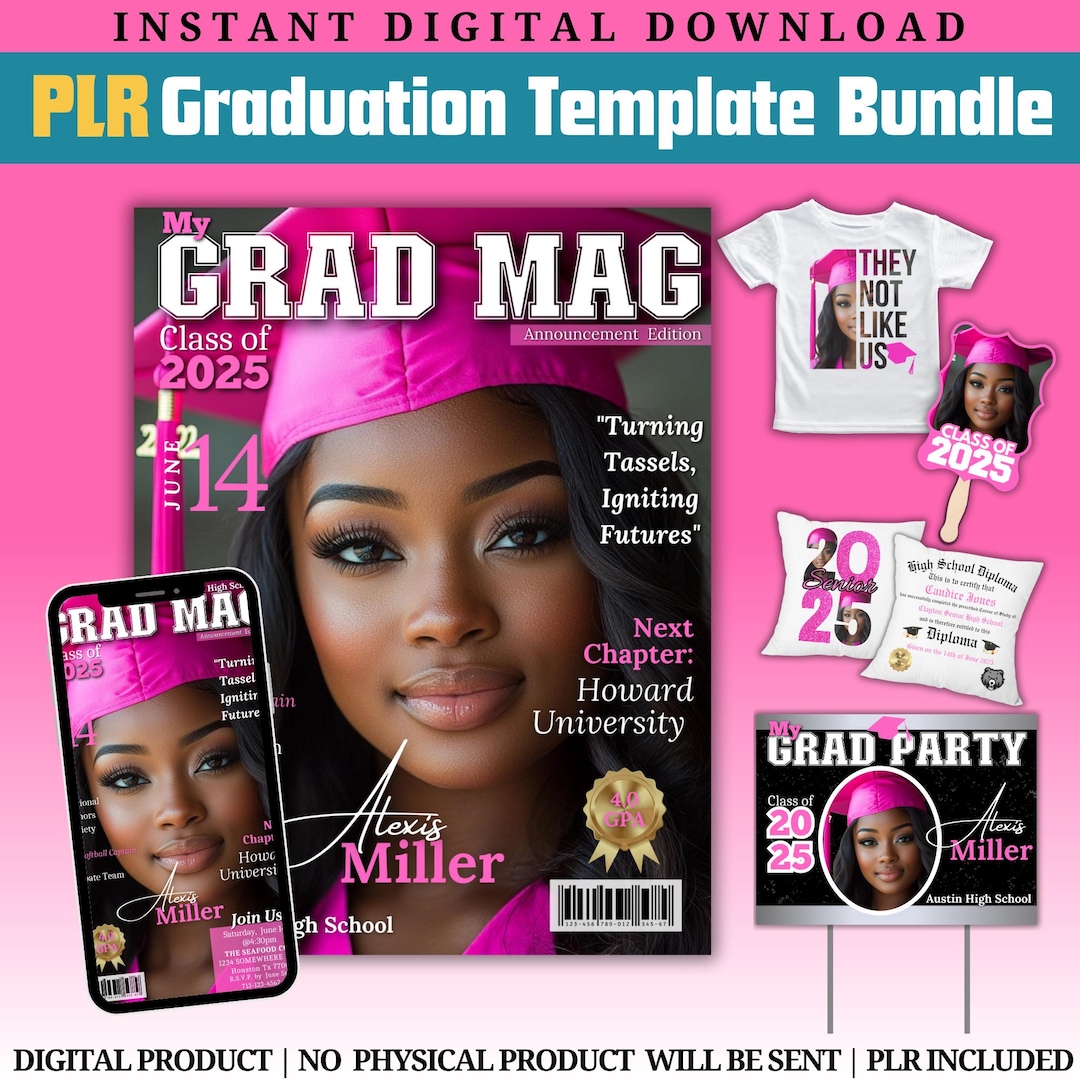 2025 Graduation Template Graduation Invitation Editable Canva Template ...