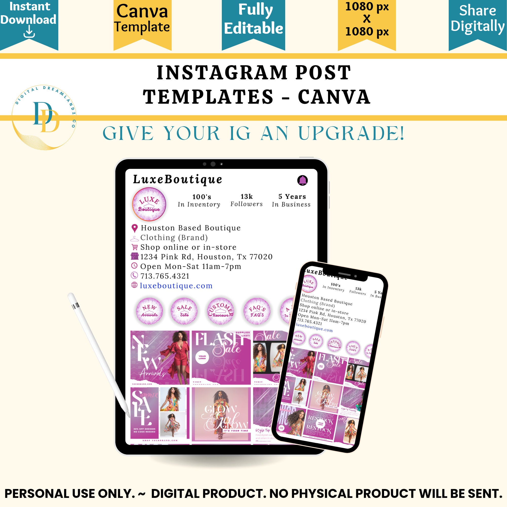 Instagram Post Template, IG Post, Instagram Template, IG Template ...