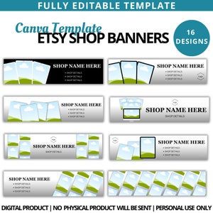 16 Premium Etsy Shop Banner Designs - Fully Editable Canva Template ...