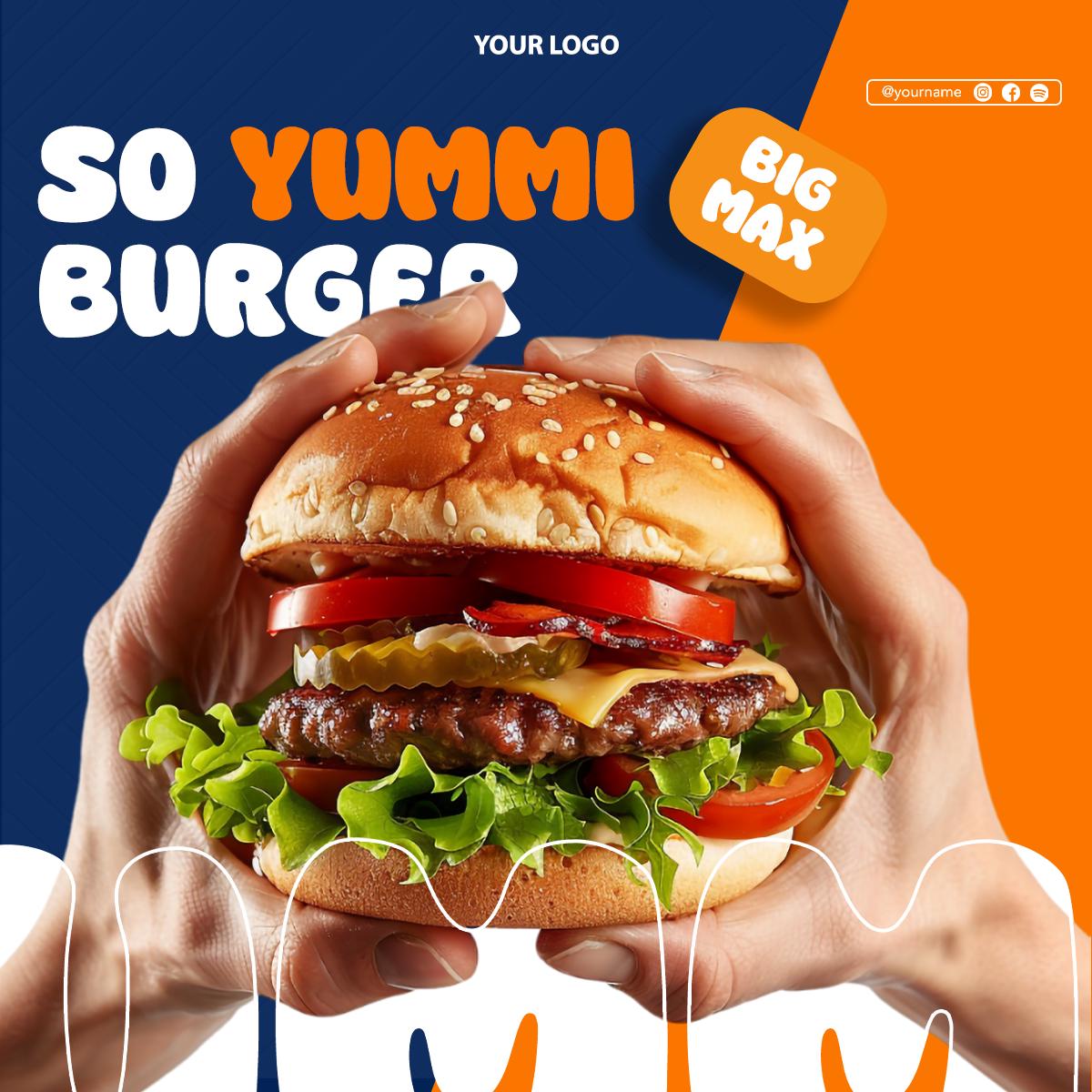 Burger Restaurant Instagram Post, Fast Food Story Template, Social ...