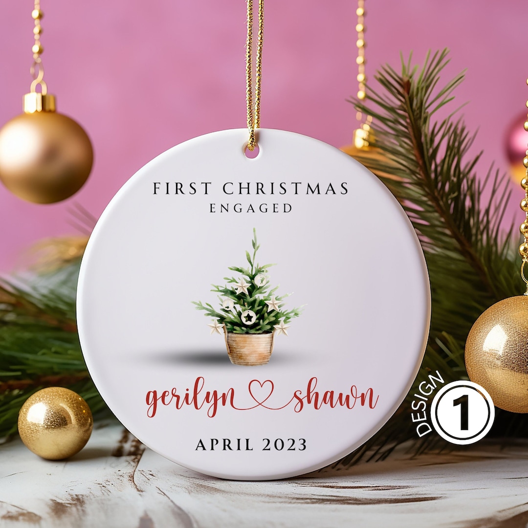 Personalized Engagement Christmas Ornament Custom First Christmas ...