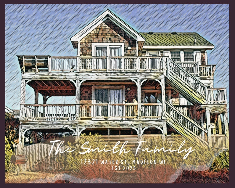 Custom/personalized Vintage Photo, Personalized Gift, New Home Gift ...