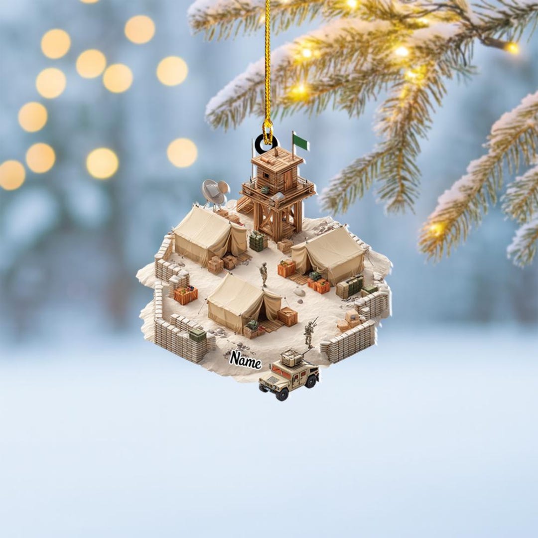 Personalized Military Base Christmas Ornament, Military Outpost ...