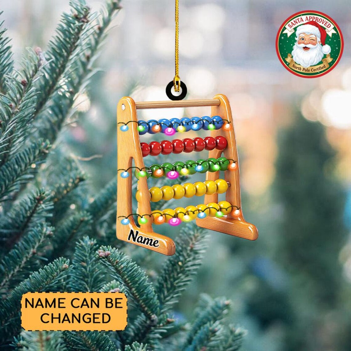 Personalized Abacus Toy Christmas Ornament, Math Teacher Classroom ...