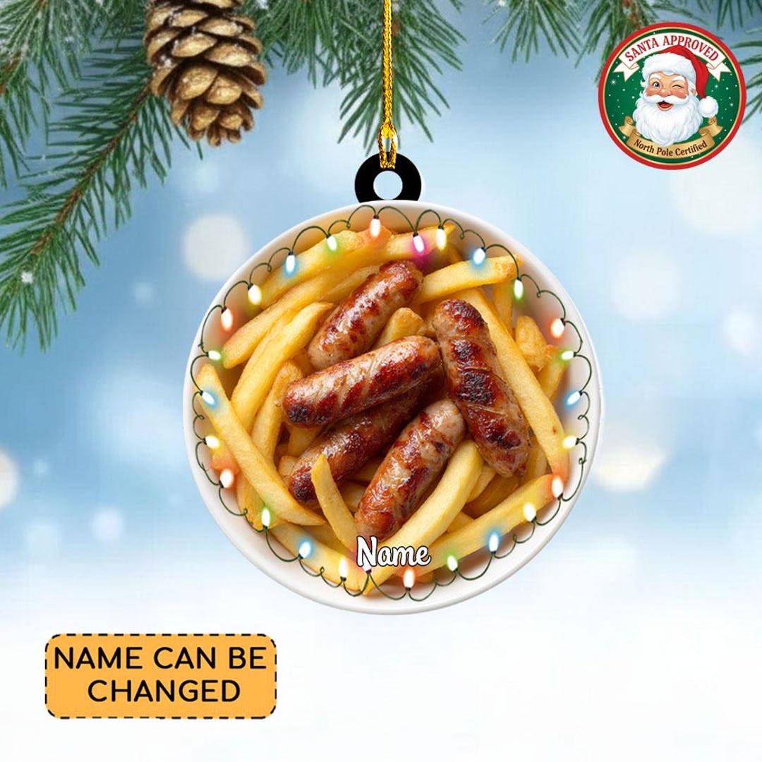 Personalized Hot Dogs and French Fries Christmas Ornament, Hot Dog ...
