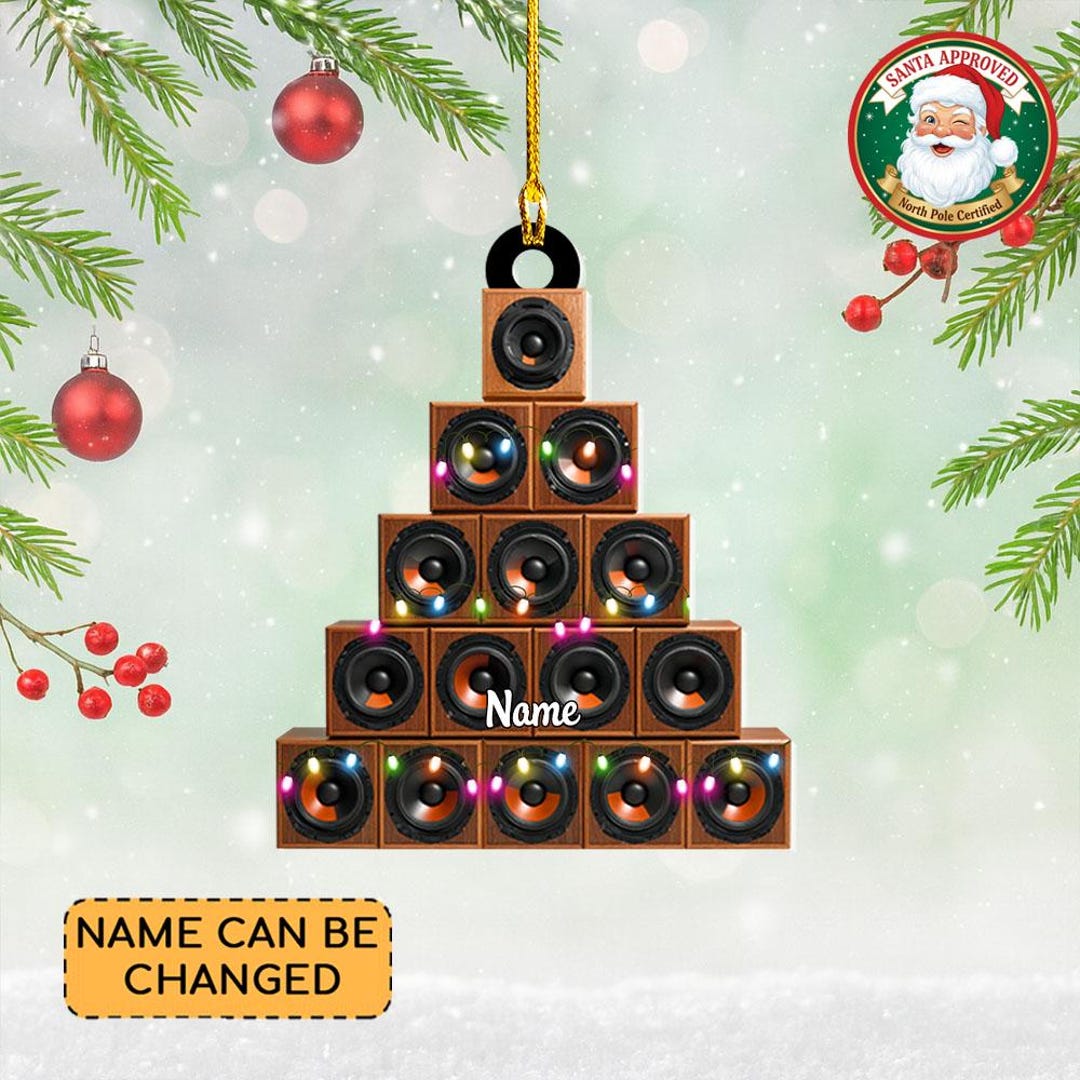 Personalized Speakers Stacked Christmas Ornament, Portable Speakers ...