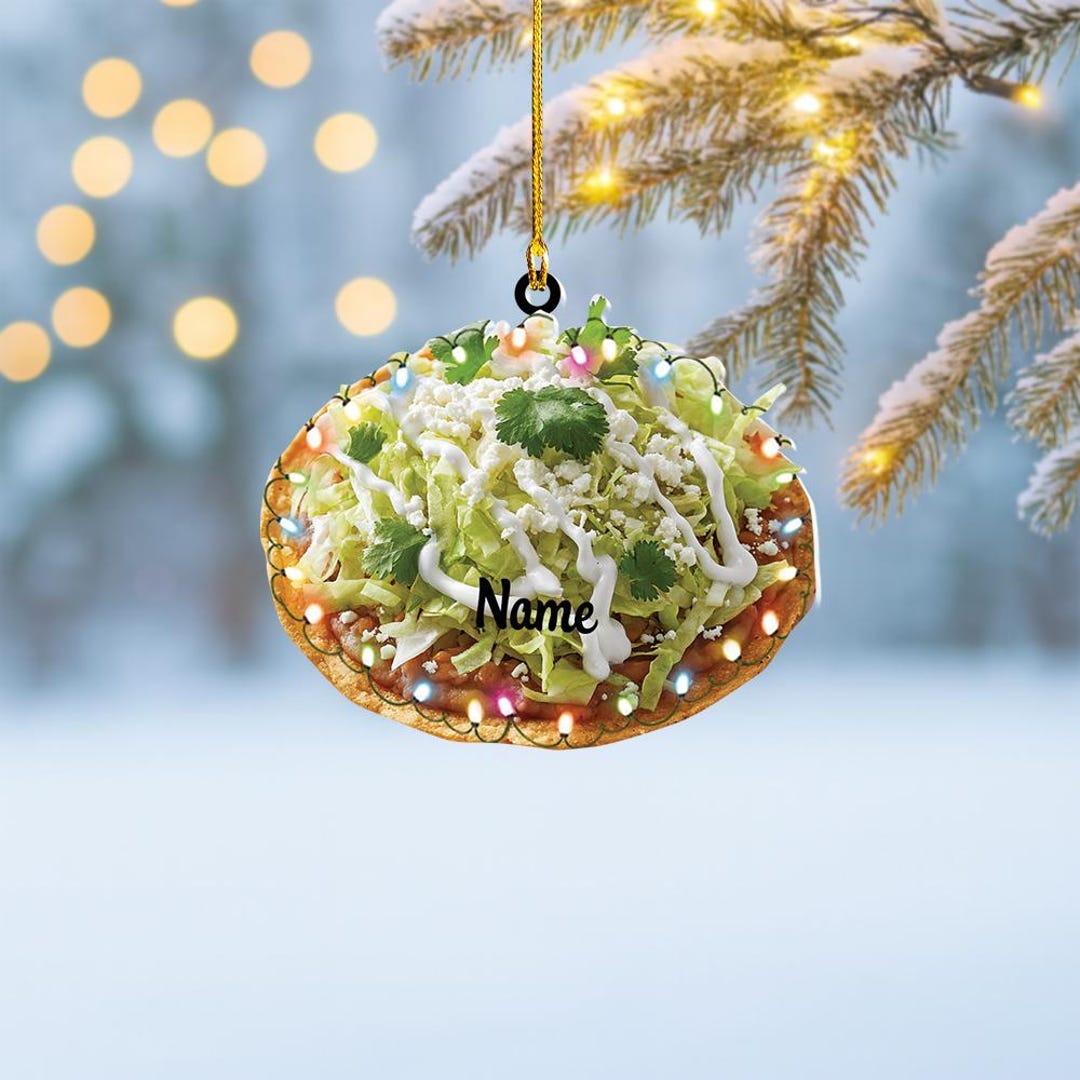 Personalized Mexican Tostada Christmas Ornament, Tostada Ornament Gift ...