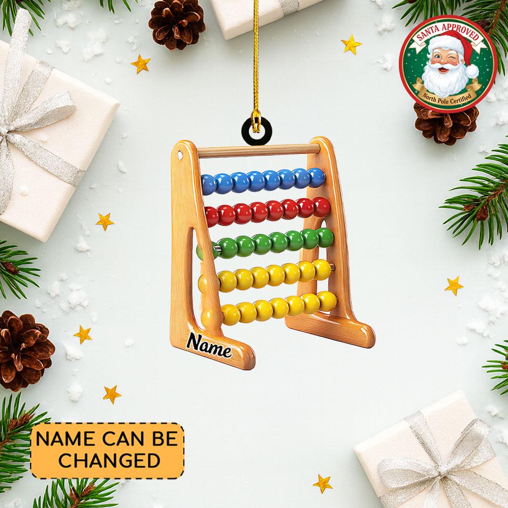 Personalized Abacus Toy Christmas Ornament, Math Teacher Classroom ...