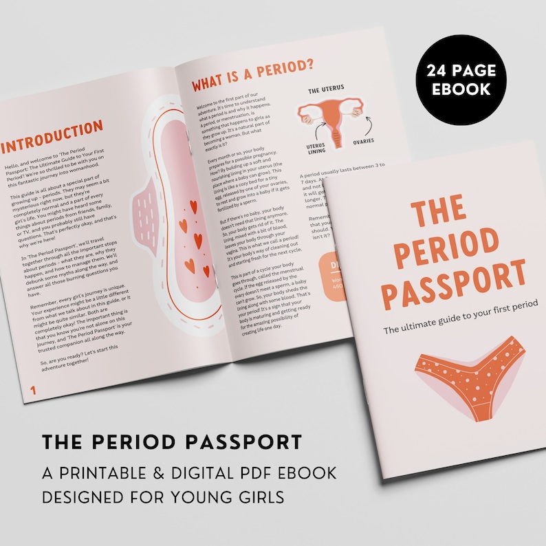 First Period Kit, Menstruation Starter Pack, Printable Period Tracker ...