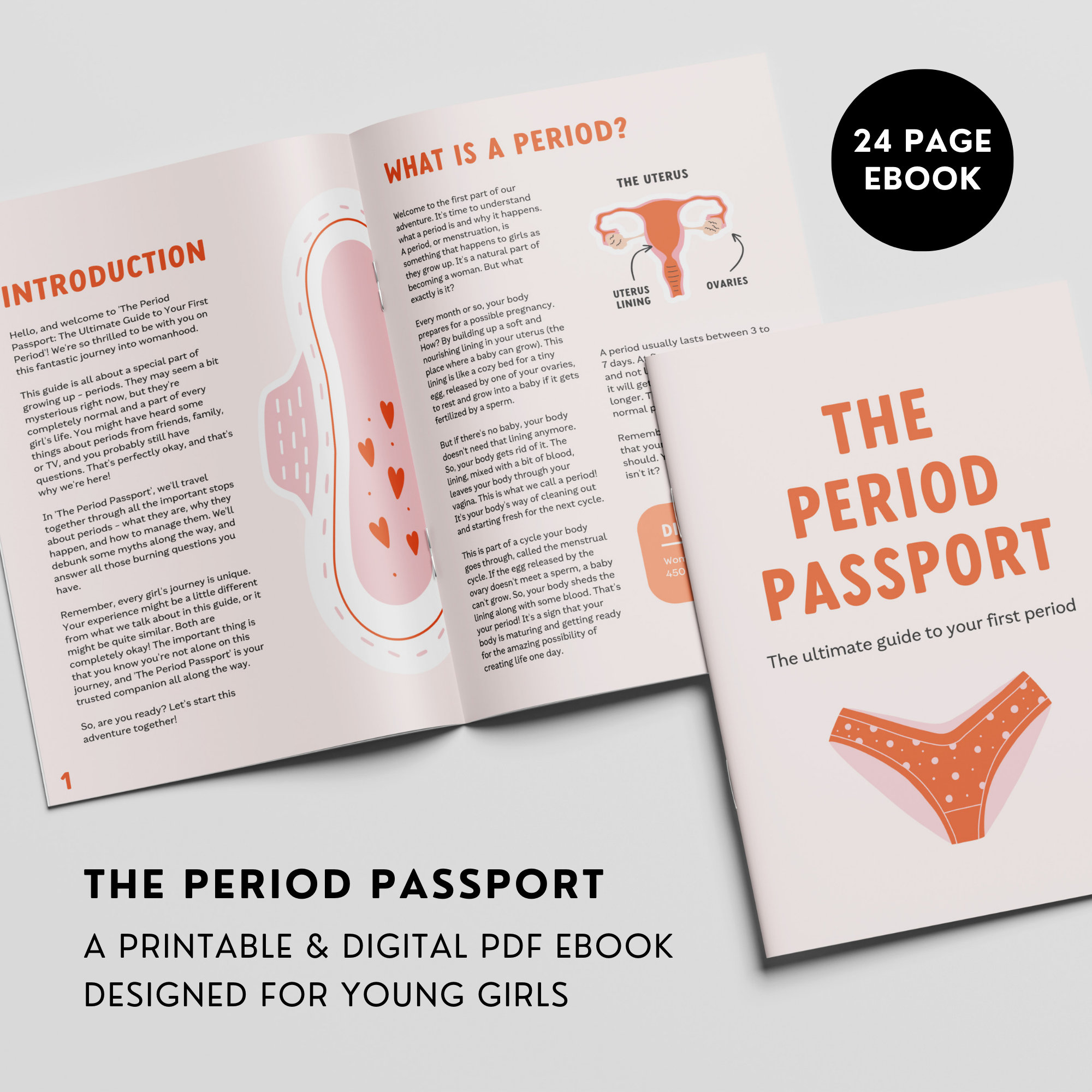 First Period Kit, Menstruation Starter Pack, Printable Period Tracker ...