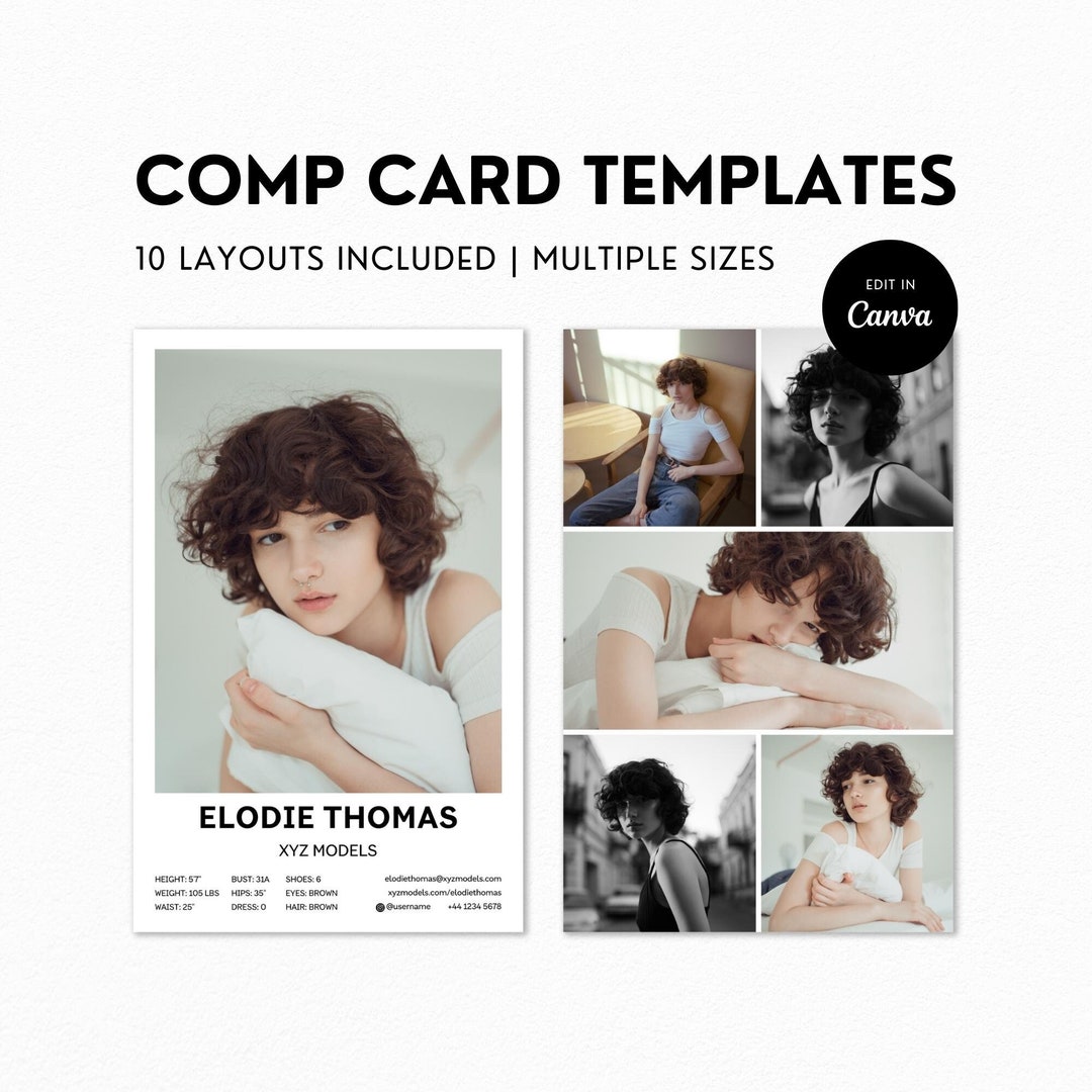 Modeling Comp Card Template, Zed Card, Editable Model Comp Card, Customizable Comp Card Canva ...