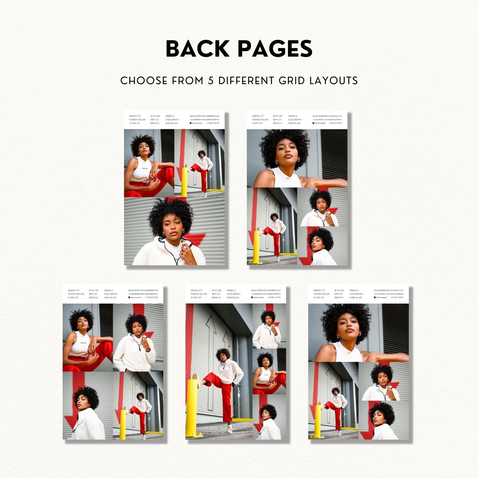 Modeling Comp Card Template, Zed Card, Editable Model Comp Card ...