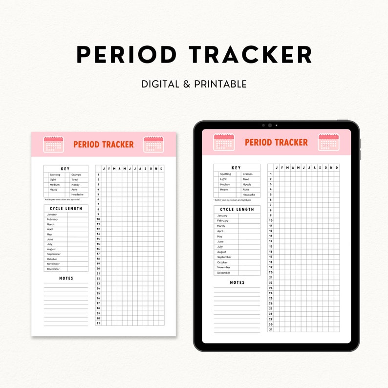 First Period Kit, Menstruation Starter Pack, Printable Period Tracker ...