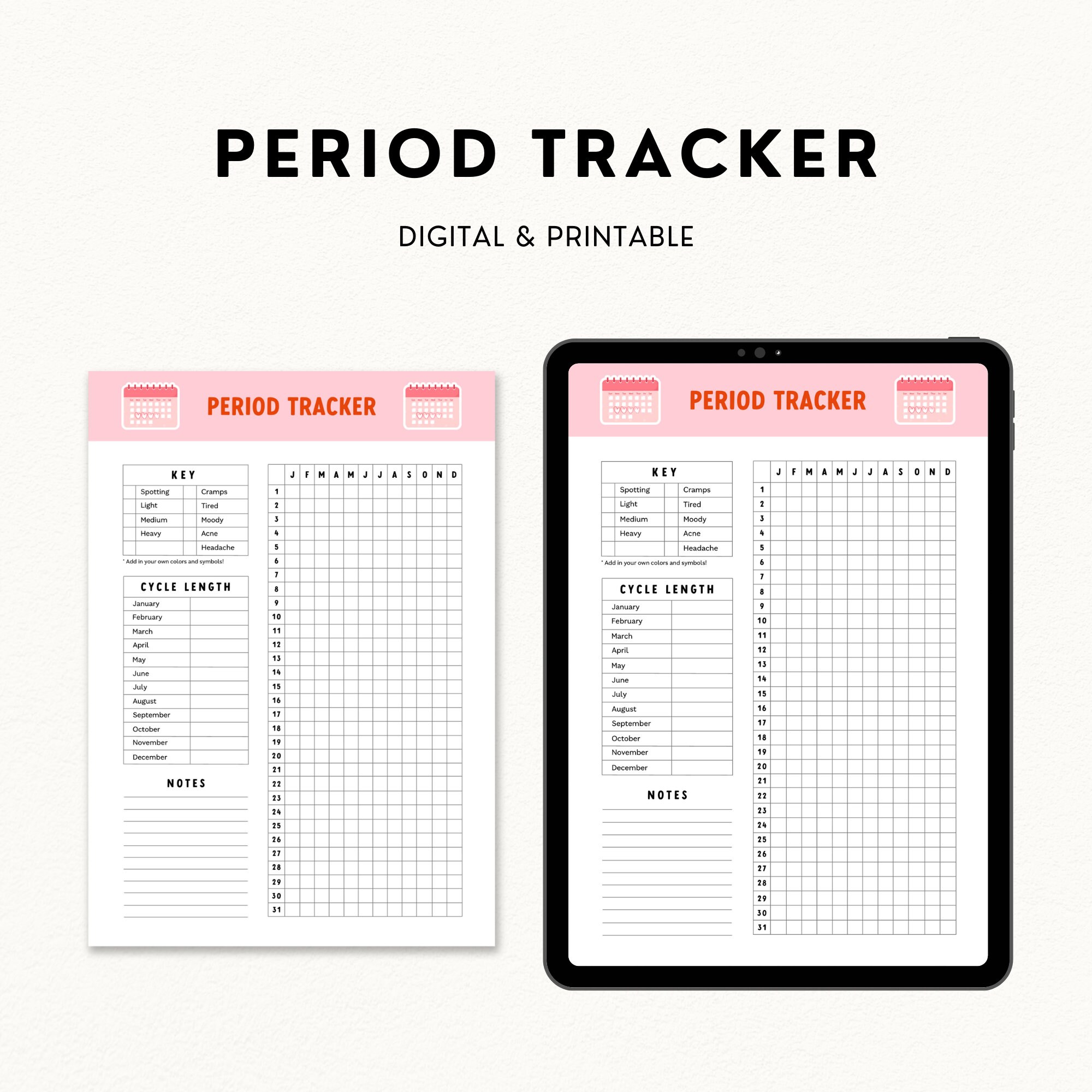 First Period Kit, Menstruation Starter Pack, Printable Period Tracker ...