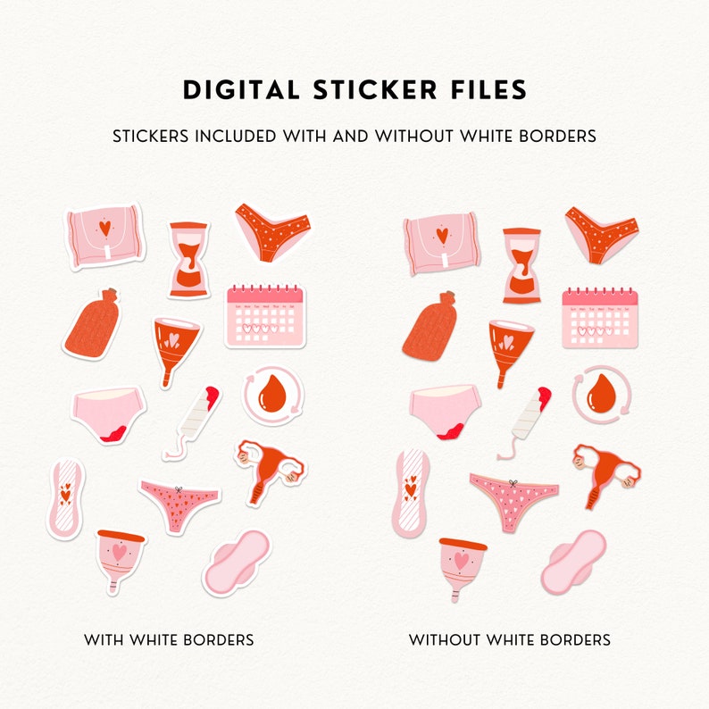 Period Stickers, Printable Period Sticker Sheet, Digital Planner ...