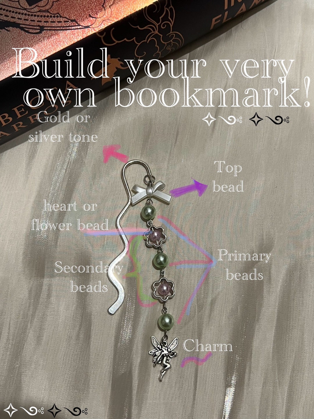 Build Your Own Bookmarks! I | Personalised Metal Beaded Bookmark | Gift ...