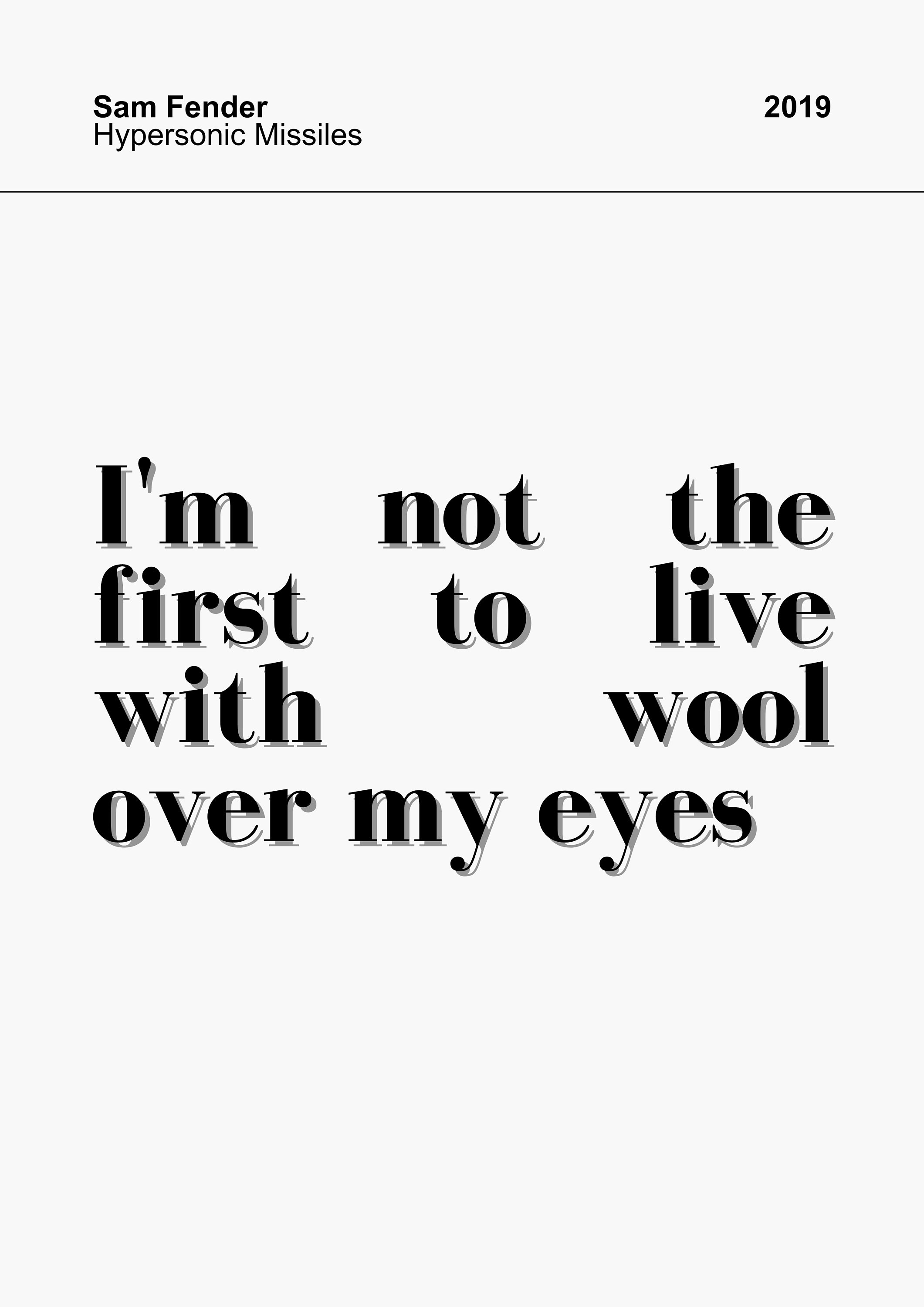 Hypersonic Missiles Sam Fender Lyrics Sam Fender Poster - Etsy