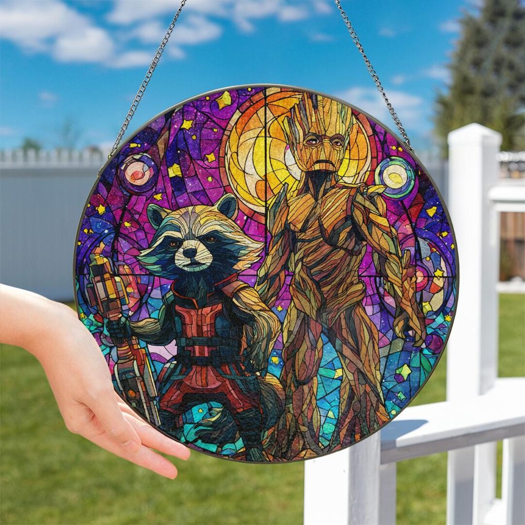 Personalized Rocket and Groot Suncatcher, Custom Guardians of the ...