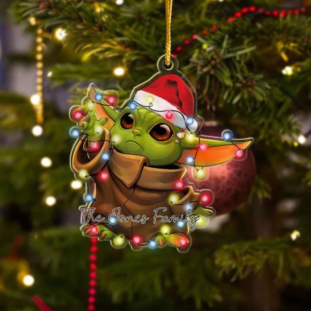 Personalized Baby Yoda Christmas Ornament, Galaxy Baby Yoda Customized ...
