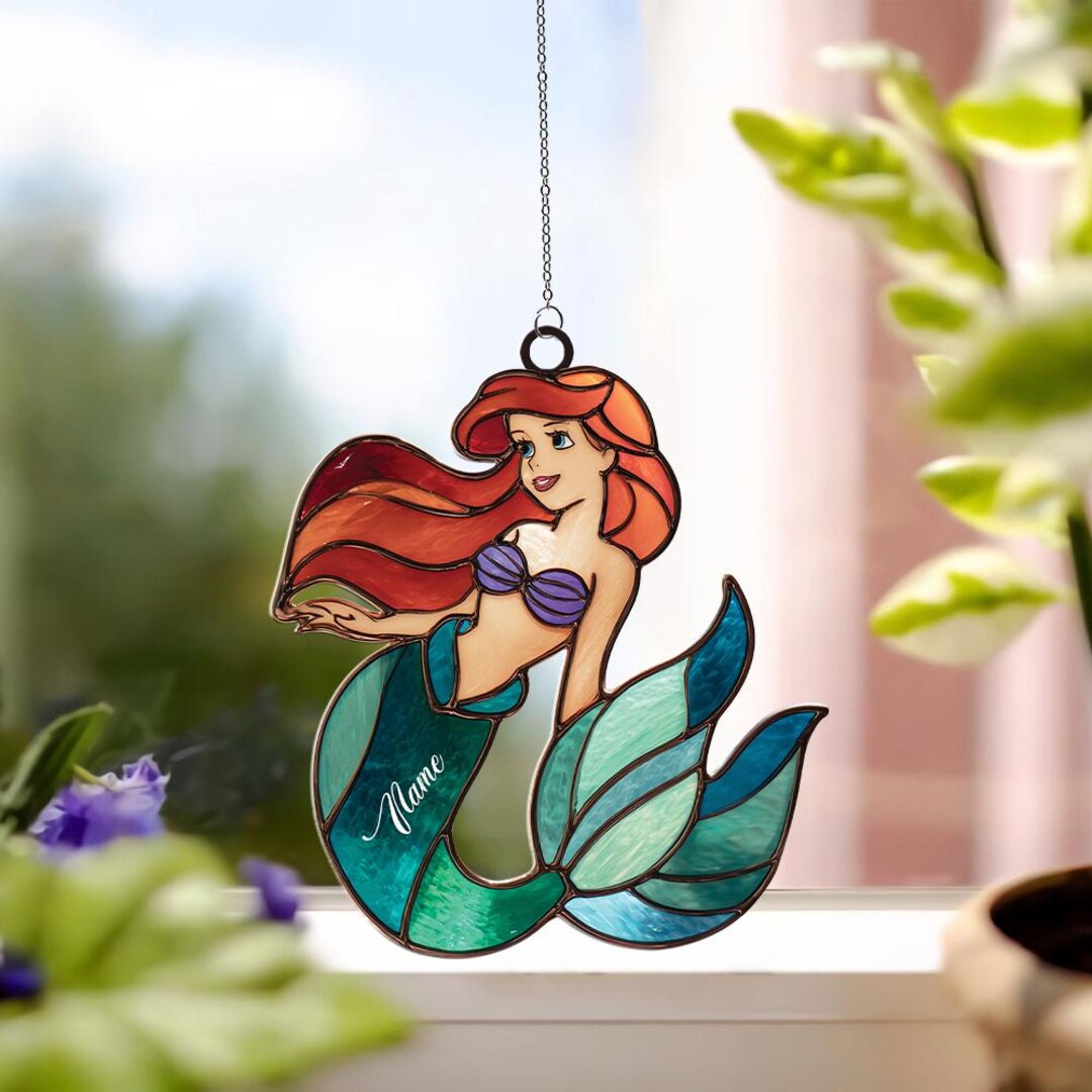 Personalized Ariel Suncatcher, the Little Mermaid Window Hanging ...