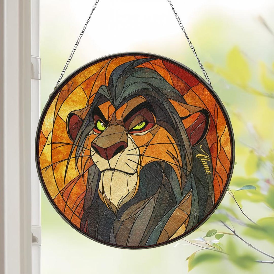 Personalized Scar Lion King Suncatcher, Disney Villain Window Hanging ...