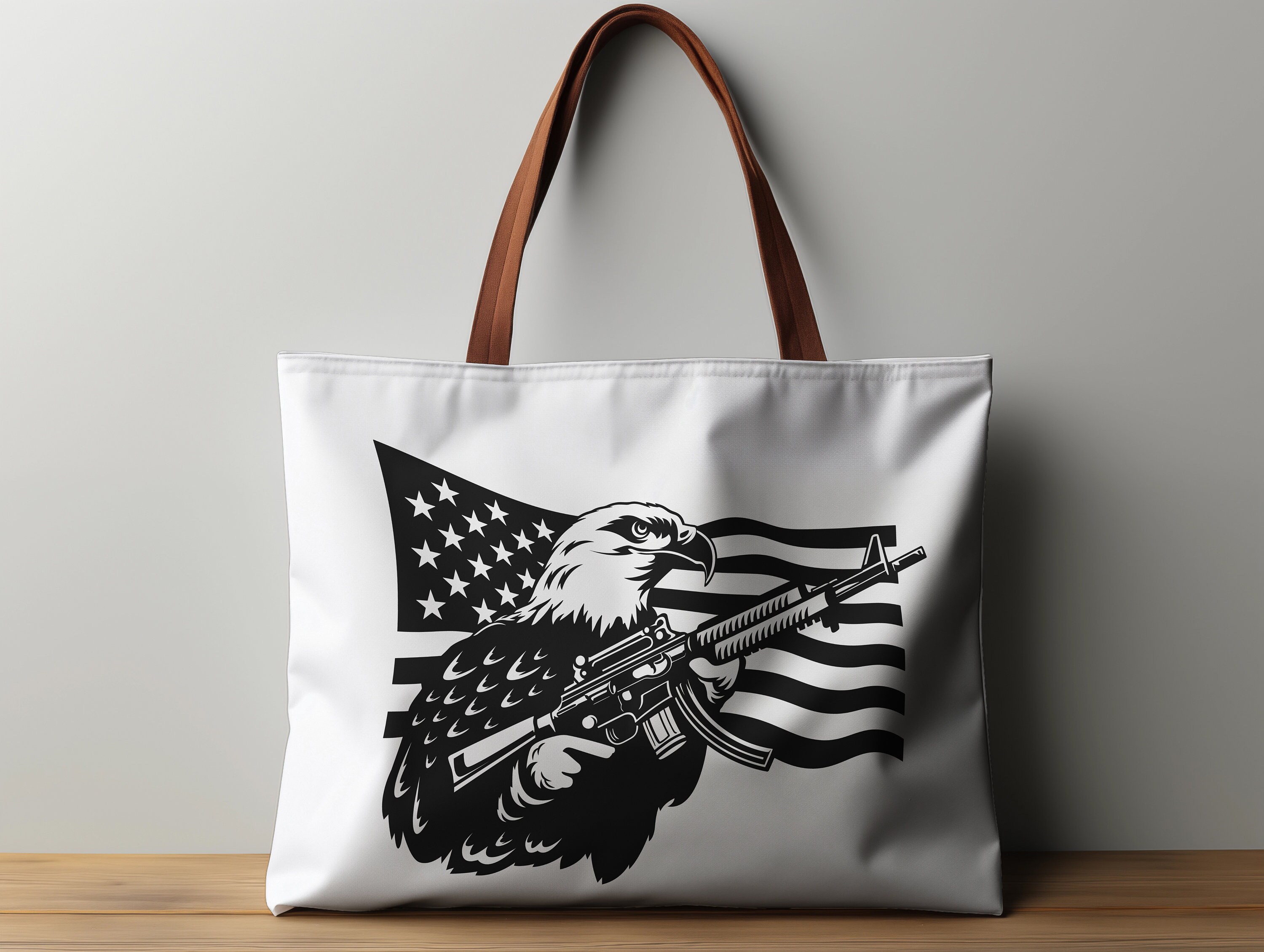 Eagle Clipart, American Flag Vector, Eagle Silhouette Holding Rifle ...