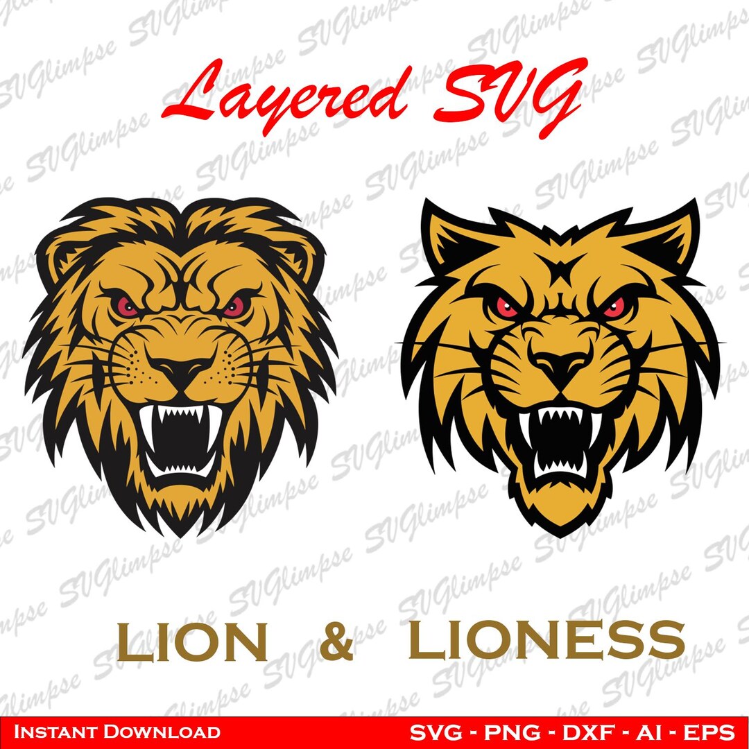 Lion Clipart, Lion Head, Lioness, Lion Vector, Lion Svg, Lioness Svg ...