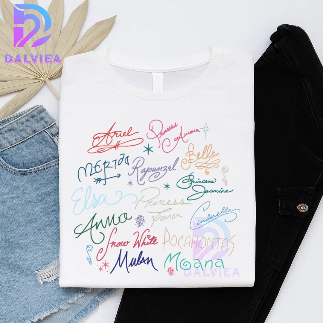 Disney Princess Signatures Shirt, Princess Birthday Tee, Disney T-shirt ...