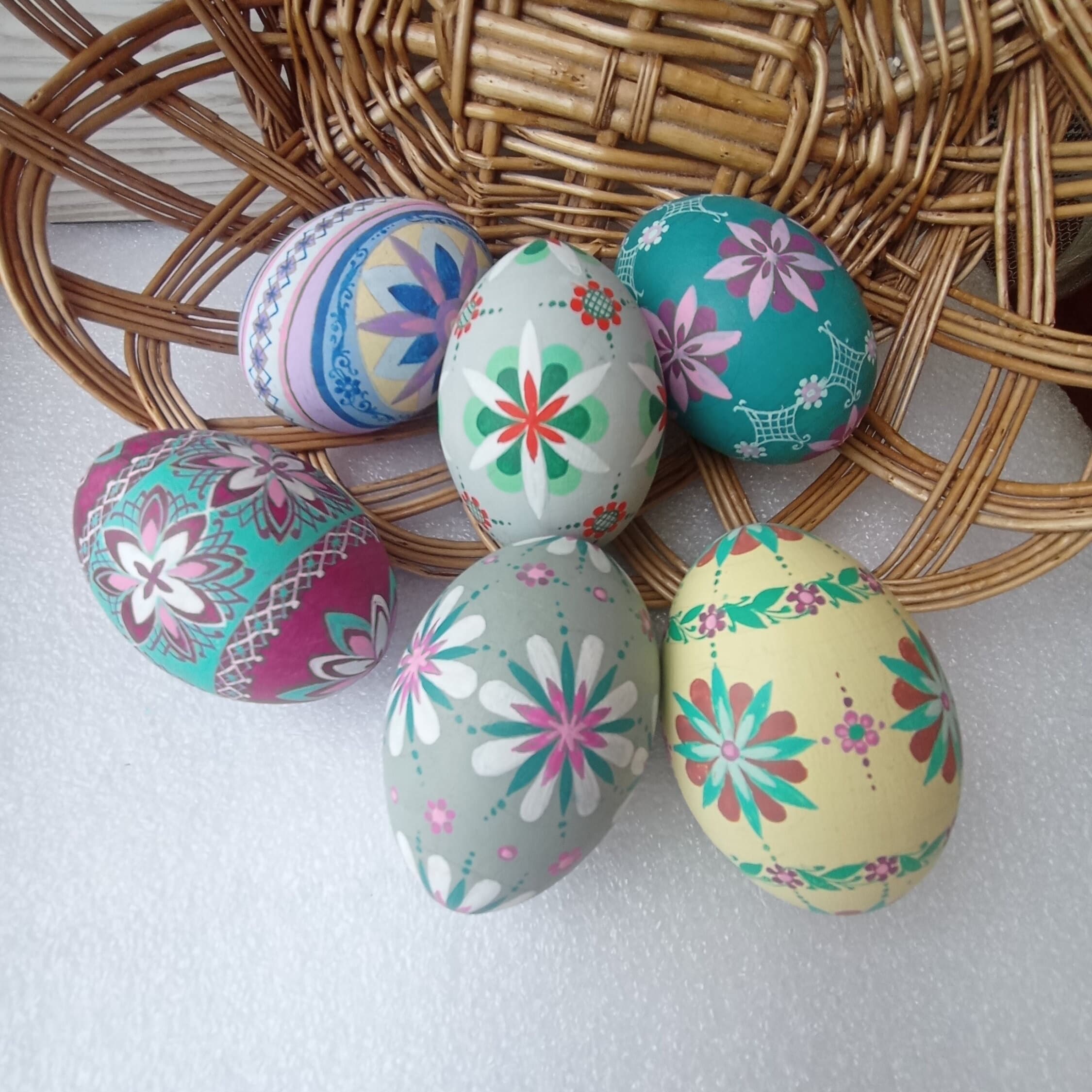 Handbemalte Ostereier Ornamente Pysanky Eier Bemalte Holzeier Frühling ...