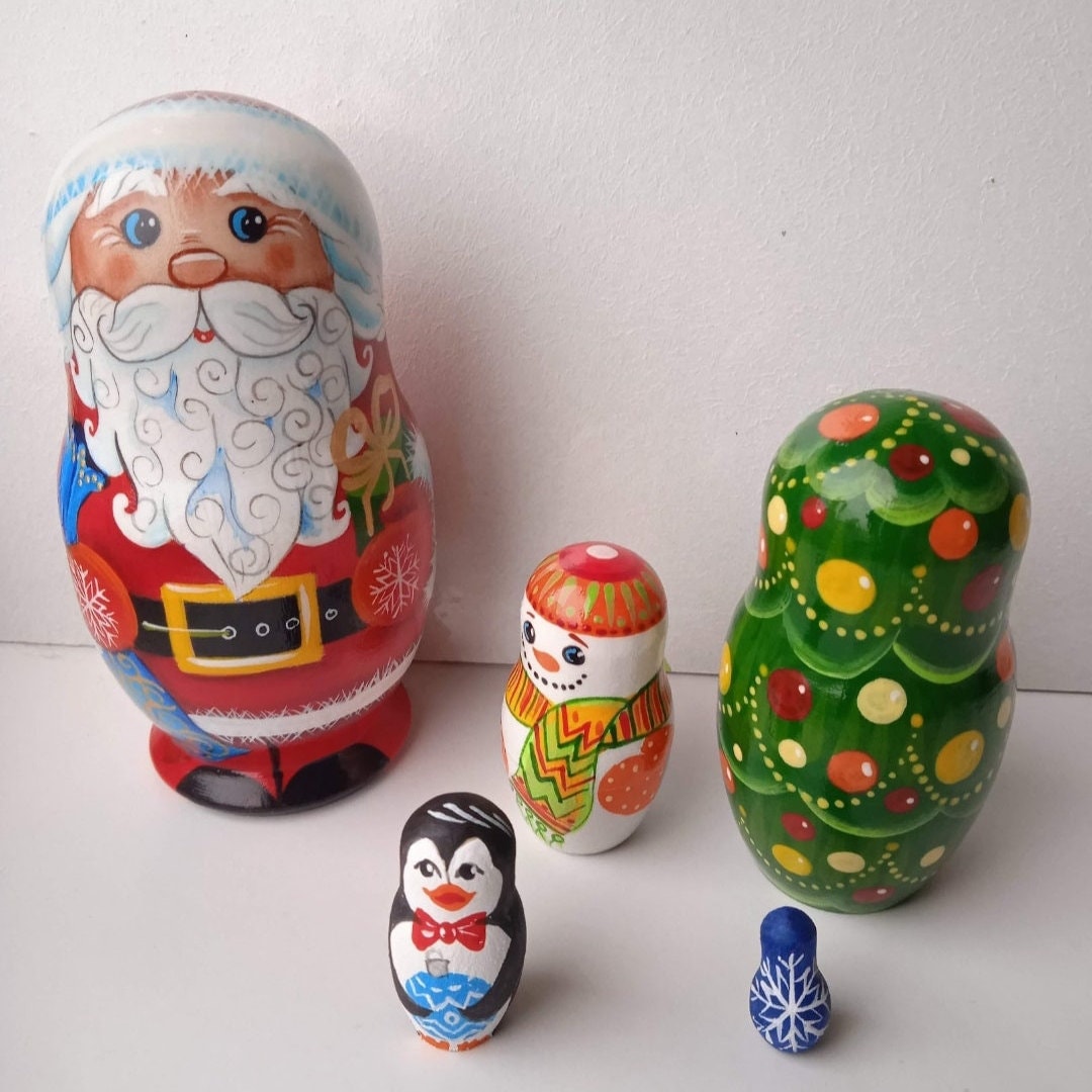 Christmas Santa Nesting Dolls Christmas Ornament Xmas Gift for Toddler ...